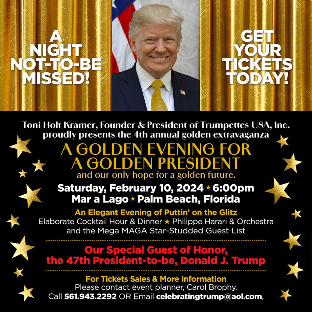 DON’T MISS AN EVENING WITH 47TH PRESIDENT-TO-BE, DONALD J. TRUMP ...